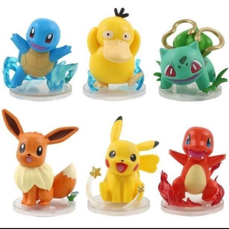 Jual pokemon bukan blokees figure set 6 pikachu eevee squirtle ...