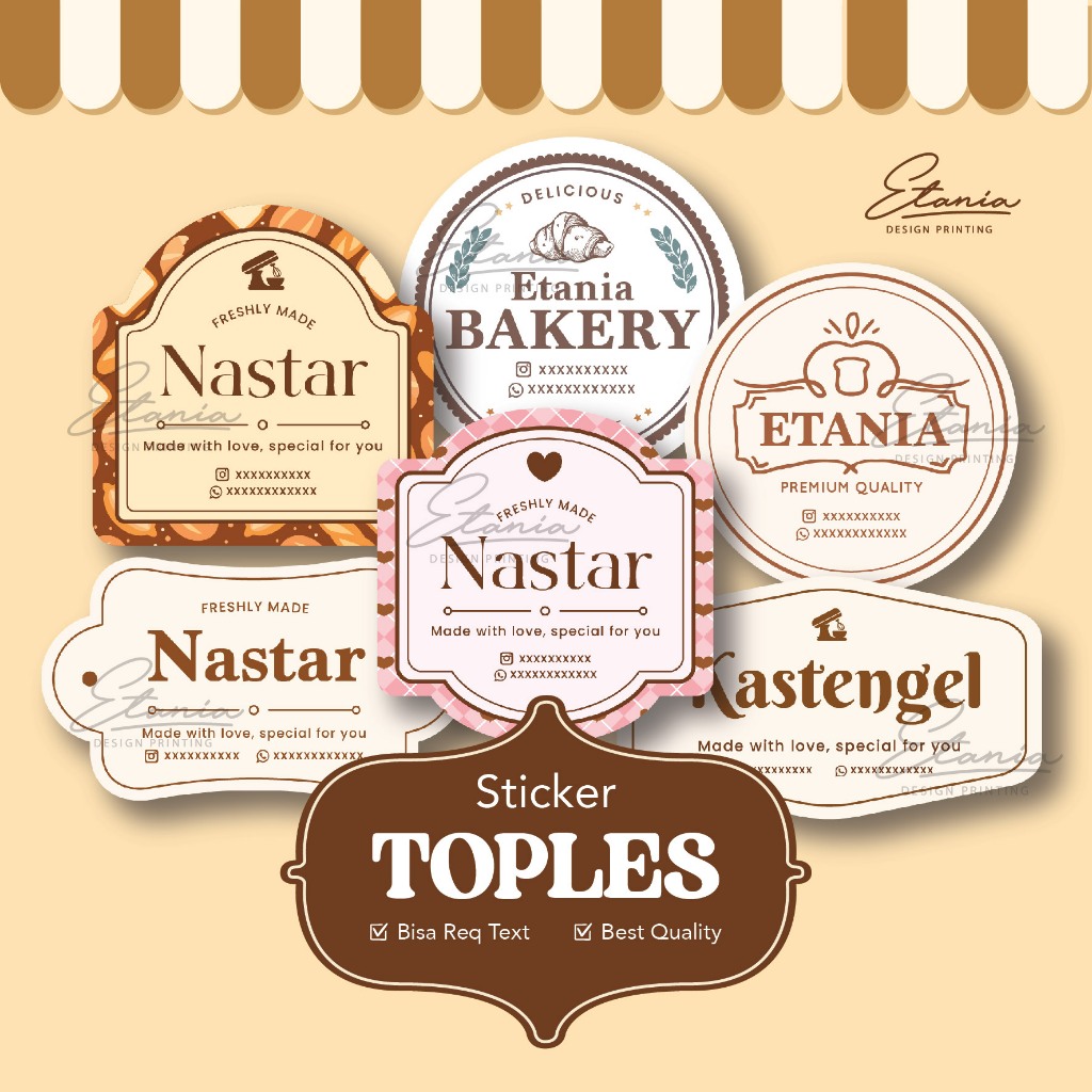 Jual Sticker Toples kue kering lebaran Label toples kue | Shopee Indonesia