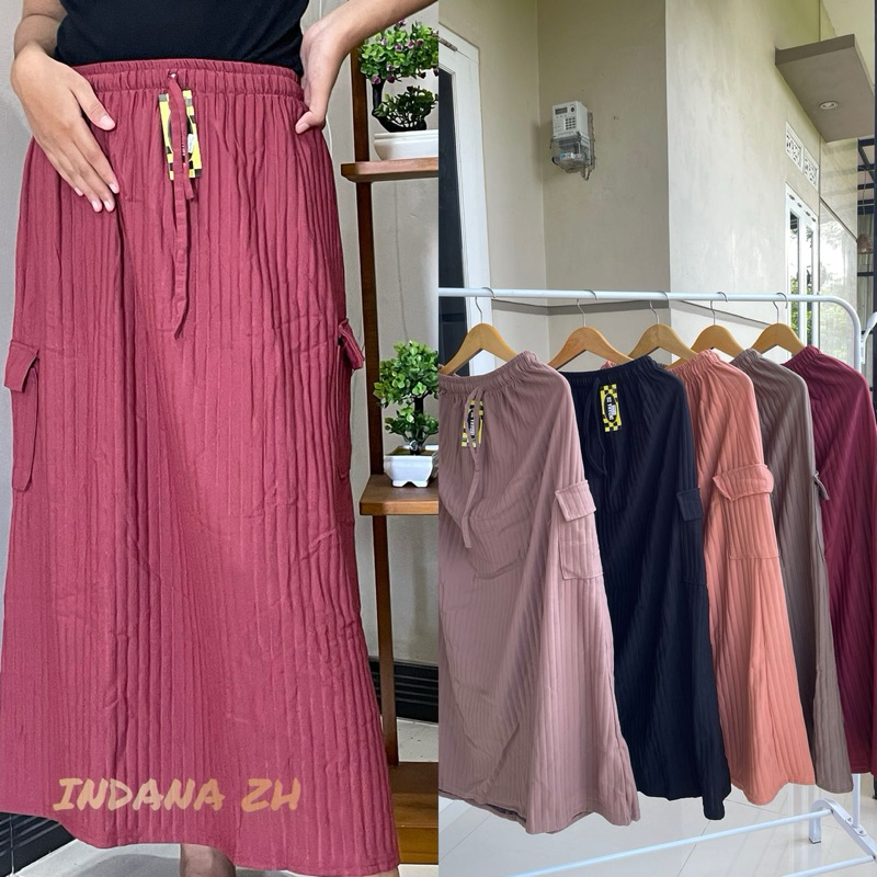 Jual Rok cargo kenit hornet/Rok jumbo polos/Rok skrit tali kenit hornet ...