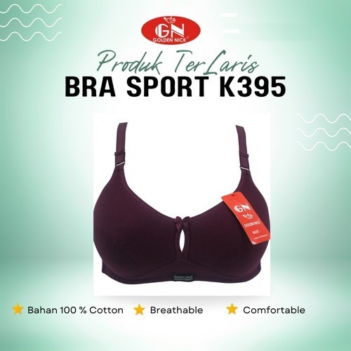 Jual Bra Sport Golden Nick Original Bh K395 Bra Tanpa Kawat dan Busa Tipis dengan 3 Pengait ...