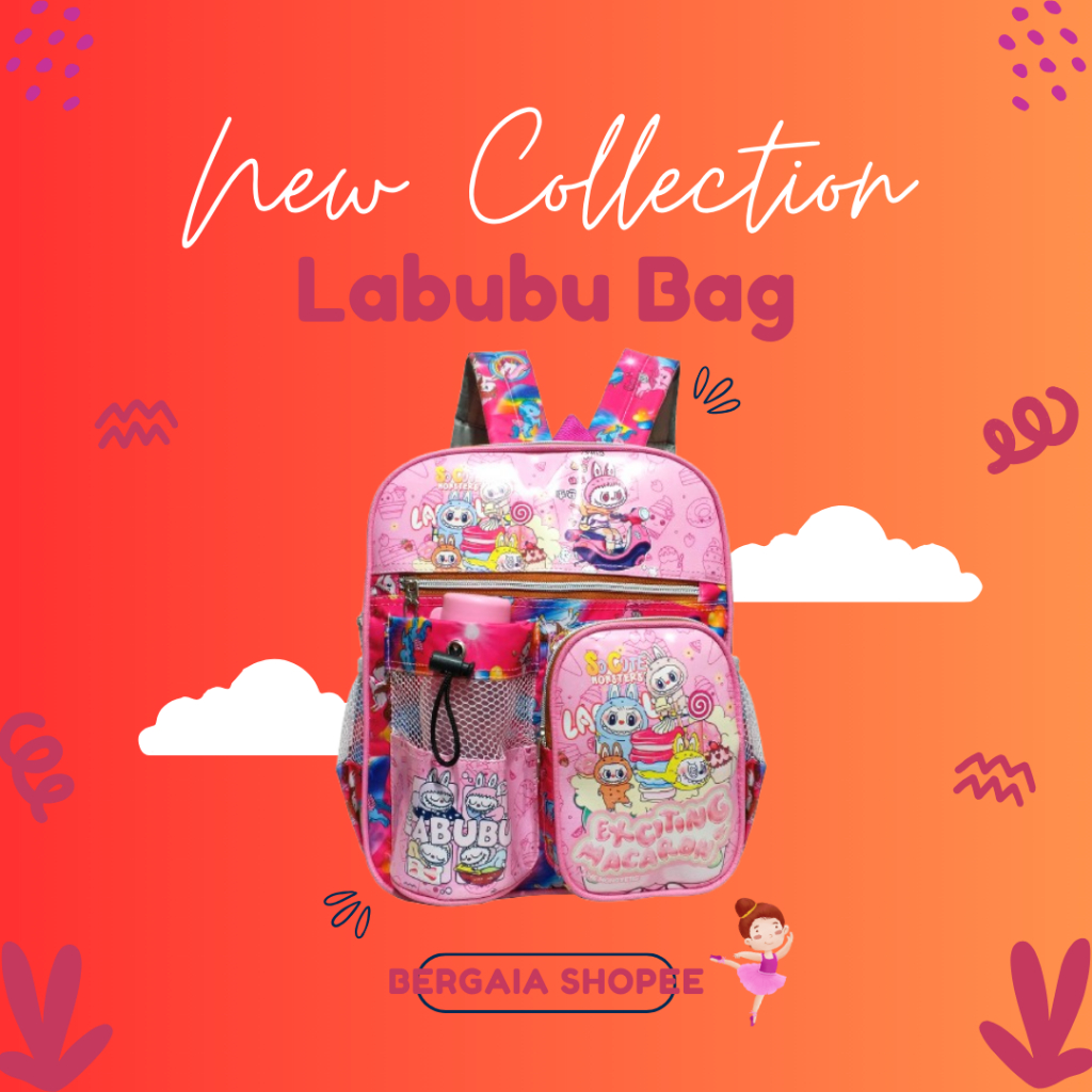 Jual Tas Ransel Anak Perempuan Sekolah PAUD/TK Labubu Viral Berhadiah Botol | Shopee Indonesia