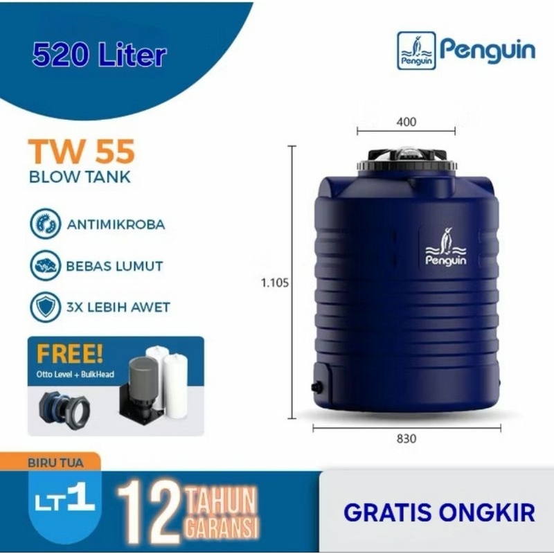 Jual Tangki Penguin TW 55 500 Liter / Toren Penguin 500 Liter | Shopee ...