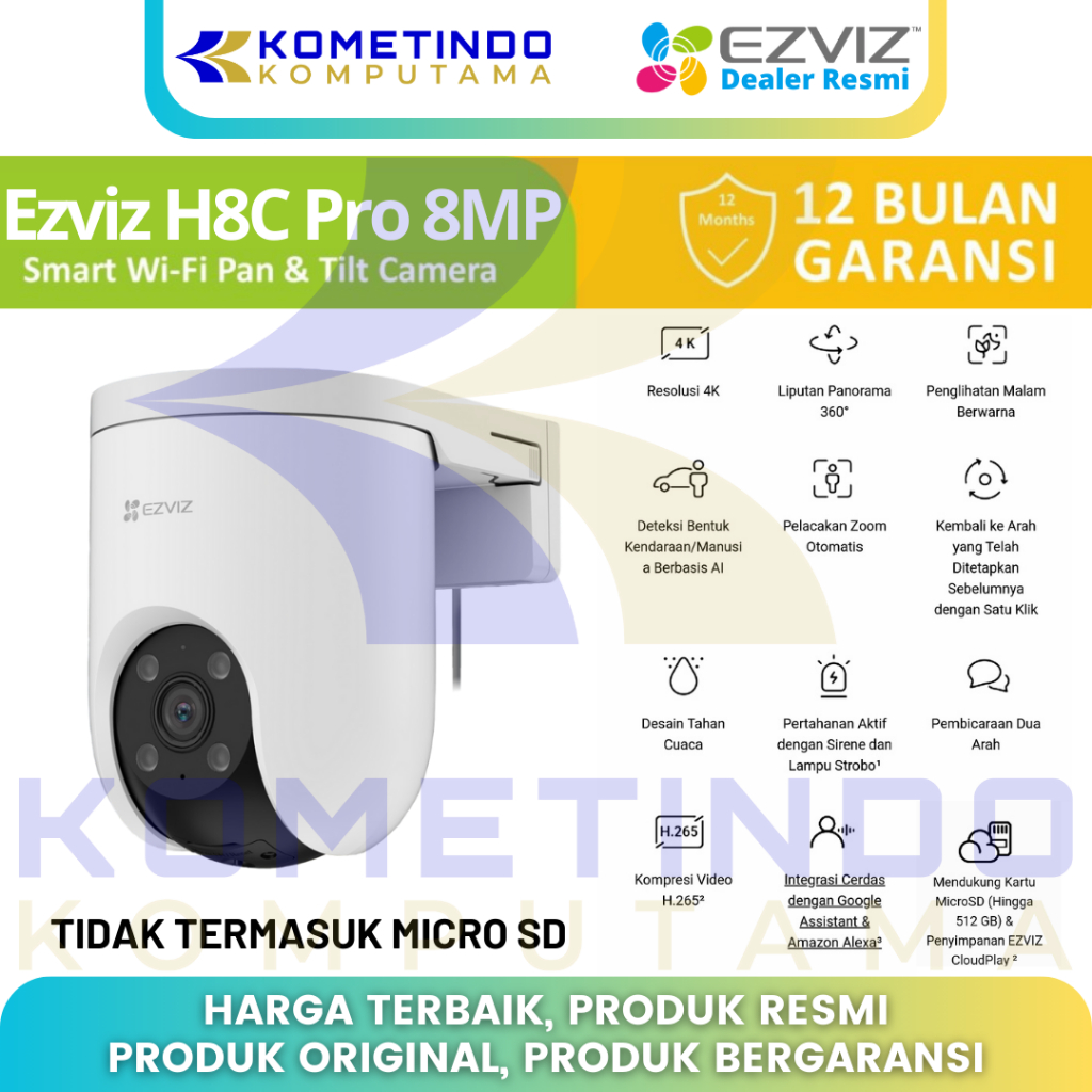 Jual H8C Pro 8MP EZVIZ Outdoor Smart CCTV Wi-Fi Pan & Tilt Smart Home ...