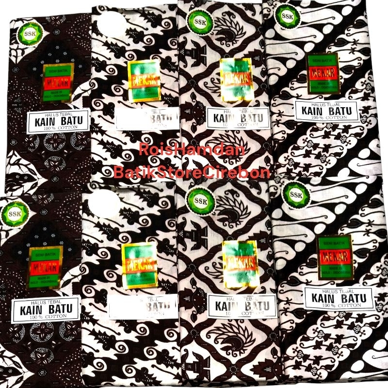 Jual Kain Panjang Batik Halus Mekar Kain Batu Tebal Warna Dasar Putih Motif Sogan Jarik Kebat ...