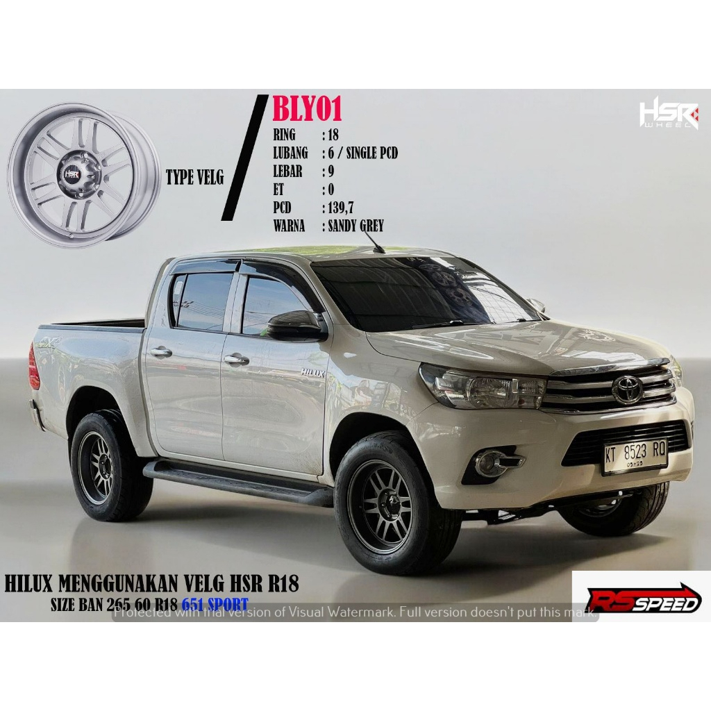 Jual PAKETAN VELG RACING MOBIL TOYOTA HILUX VELG HSR BLY01 DAN BAN ...