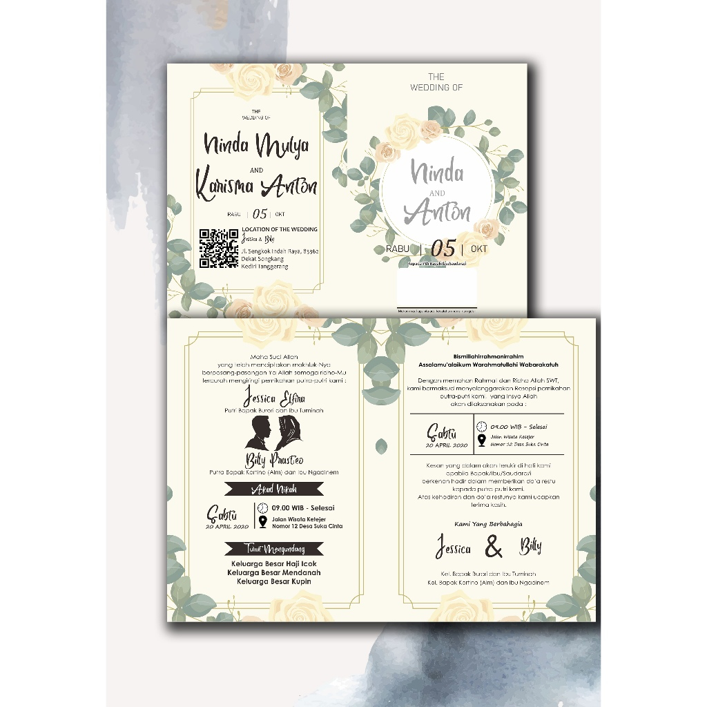 Jual Undangan Pernikahan BC/TIK 150 GSM Elegan Variasi Gendis 6 ...