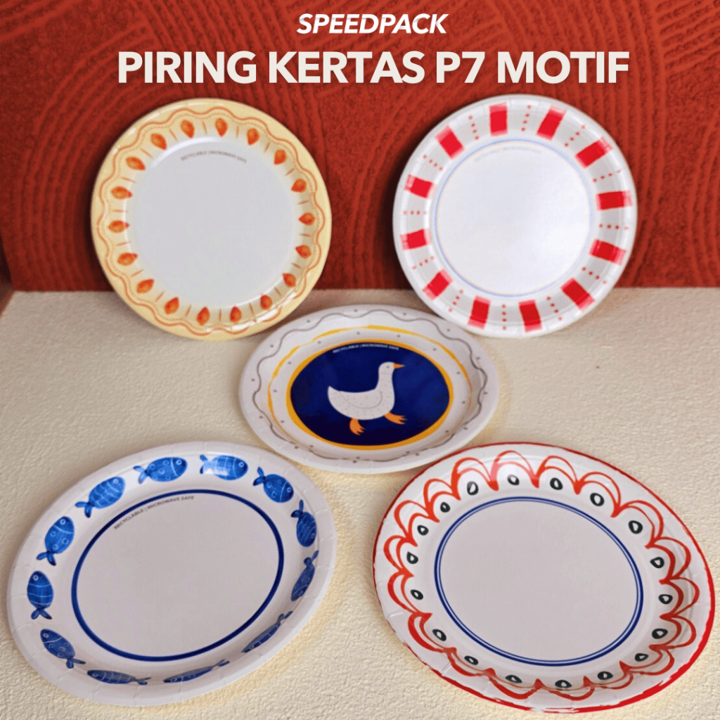 Jual PIRING MAKAN KERTAS 7 INCH ISI 50 PCS PAPER PLATE MOTIF PIRING ...