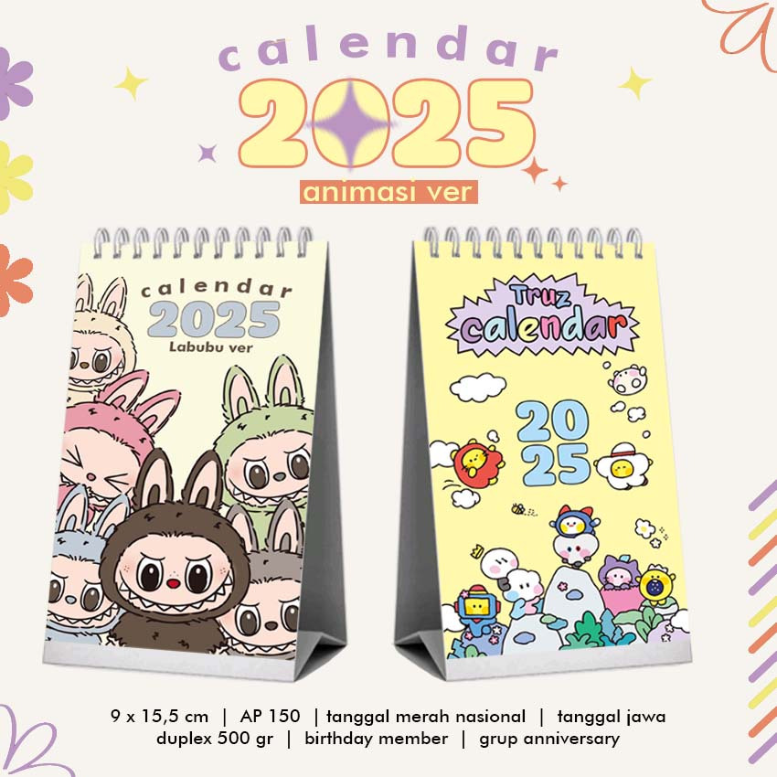 Jual KALENDER MEJA 2025 LABUBU TRUZ BT21 VER | Shopee Indonesia