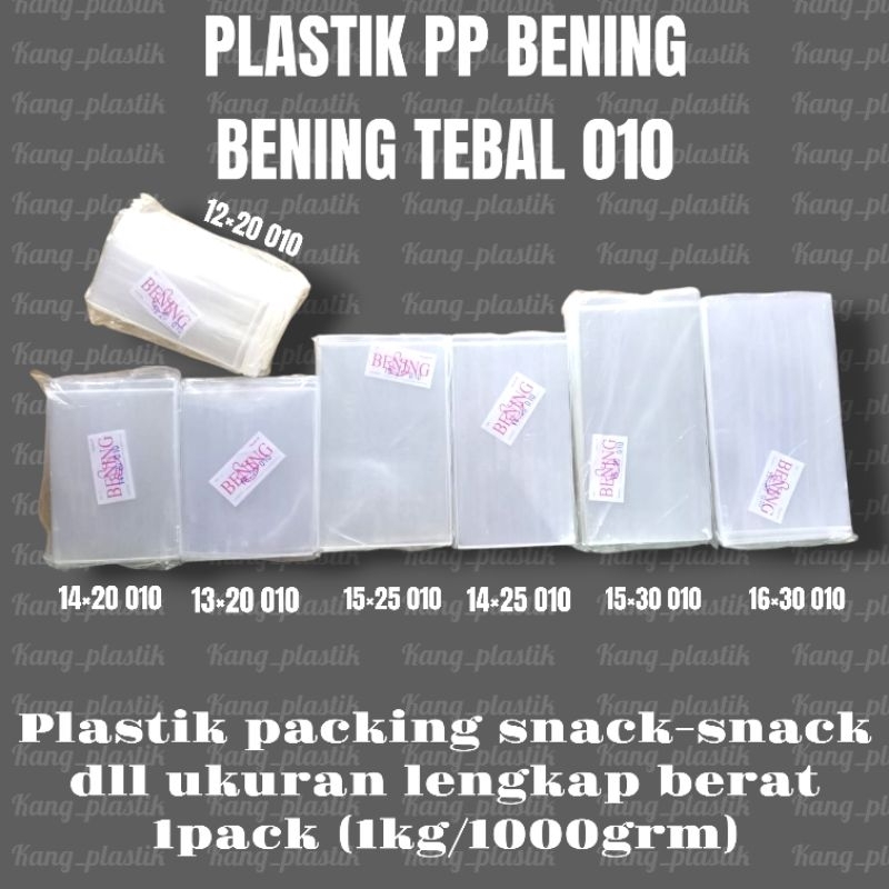Jual plastik PP bening tebal 010 || 12×20 14×20 14×25 15×25 20×30 15×30 18×30 20×35 || plastik ...