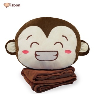 Jual Balmut Balmut Bantal Selimut Karakter Kepala Monyet Monkey Warna ...