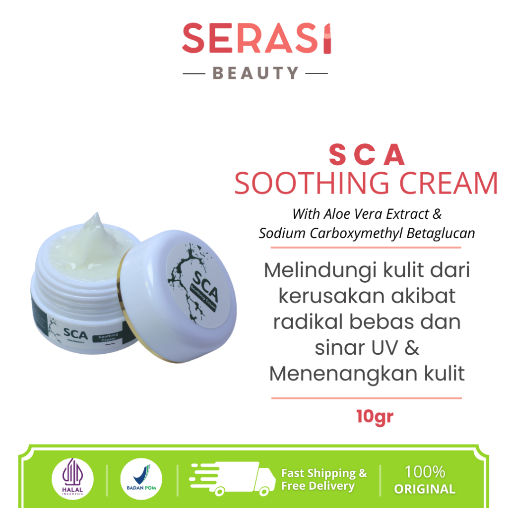 Jual SCA Skincare Soothing Cream 10gr, Moisturizer Pelembab Kulit Wajah ...