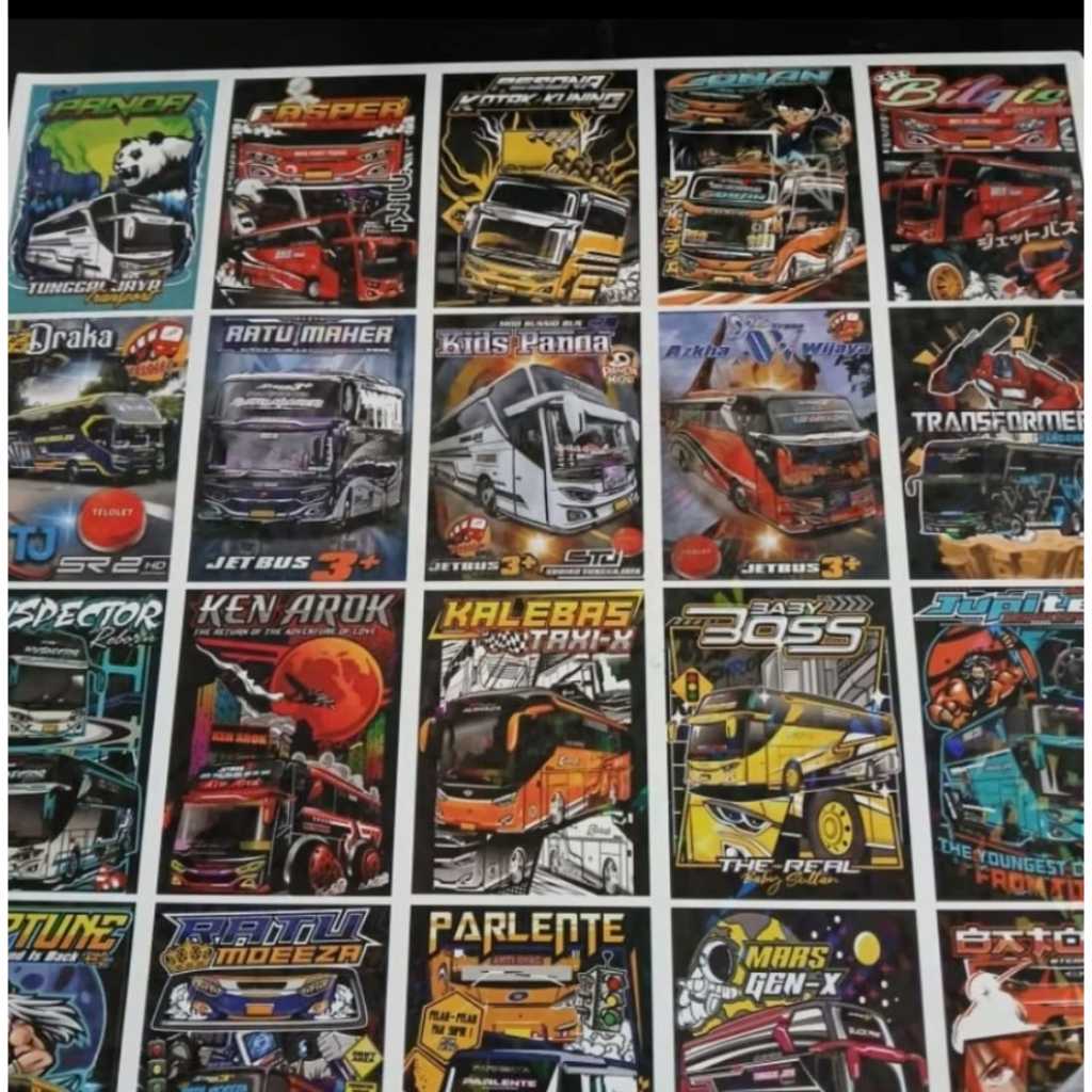 Jual Stiker Bus Viral sticker Telolet Basuri kotak Isi 30 Bahan Super ...