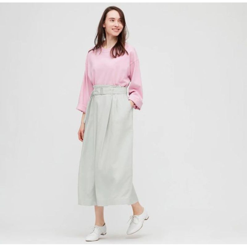 Jual UNIQLO LINEN BLEND BELT SKIRT IN MINT | Shopee Indonesia
