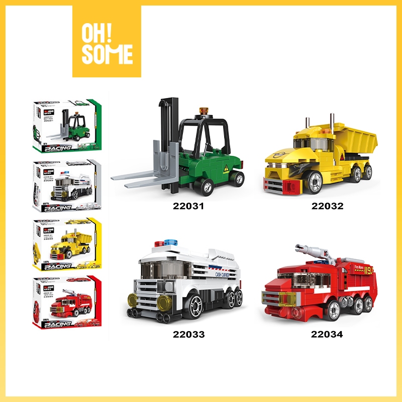 Jual OHSOME DECOOL Mini Pull Back Car 22031-22034 / Block Mainan Rakit Brick Blok Susun Mobil 3D ...