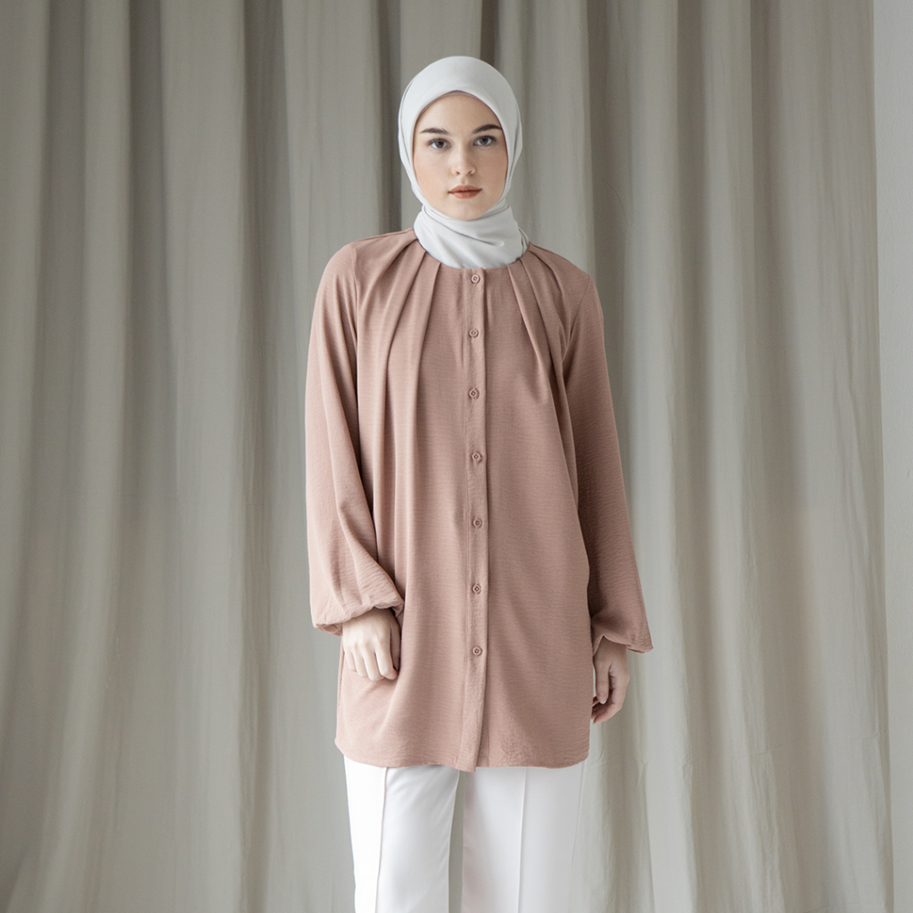 Jual Yasa by Aska Label - Blouse wanita crinkle full kancing atasan ...