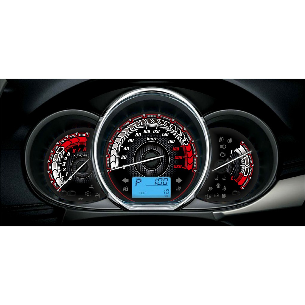 Jual Custom Speedometer Mobil Vios/Yaris Red Carbon Series | Shopee ...