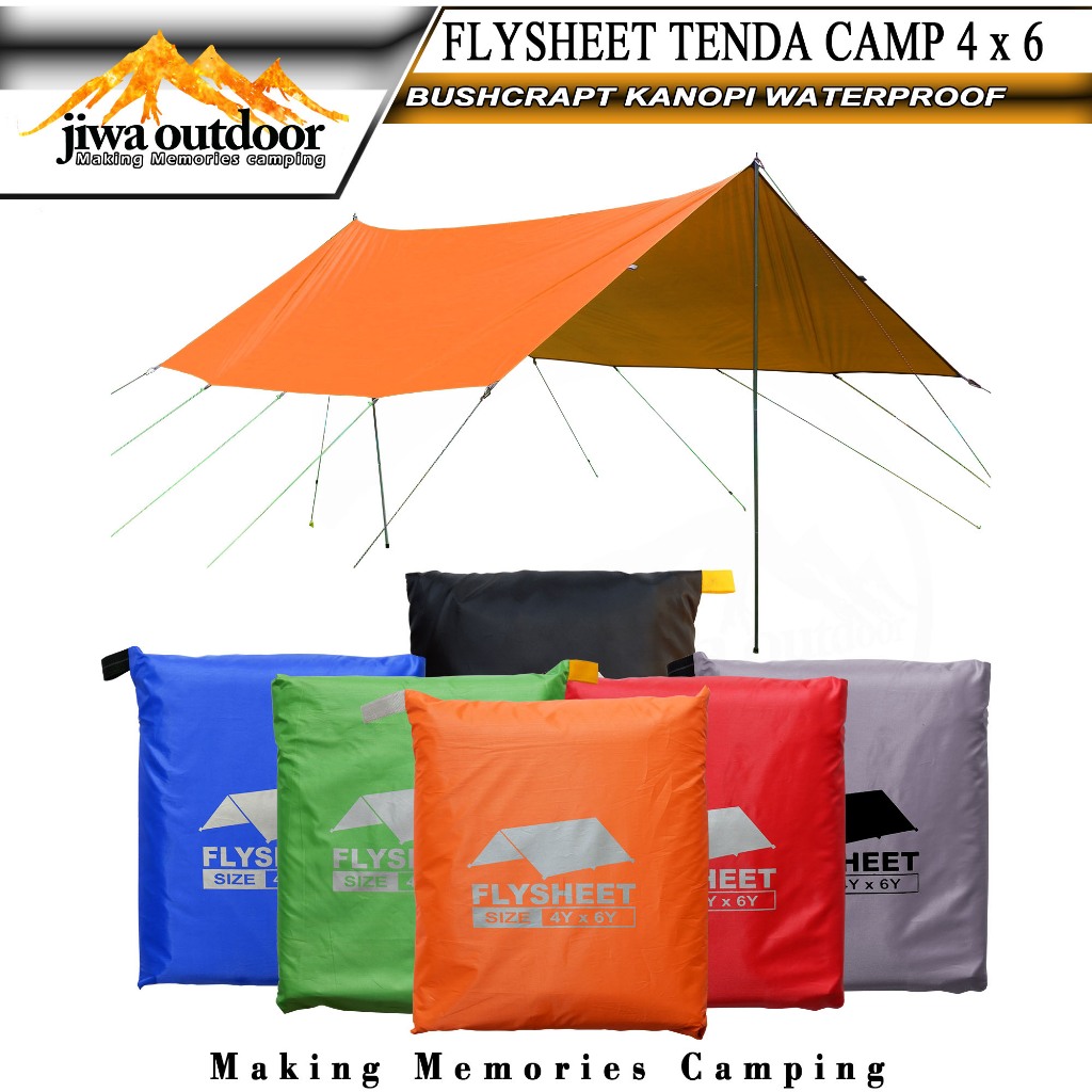 Jual flysheet tenda camping 4x6 yard flysheet outdoor waterproof 3000 ...
