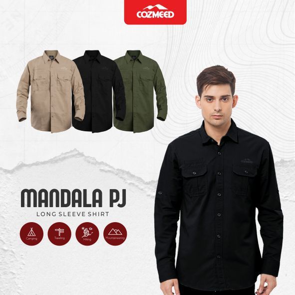 Jual Cozmeed Kemeja Pria Lengan Panjang Katun Twill Mandala | Shopee ...