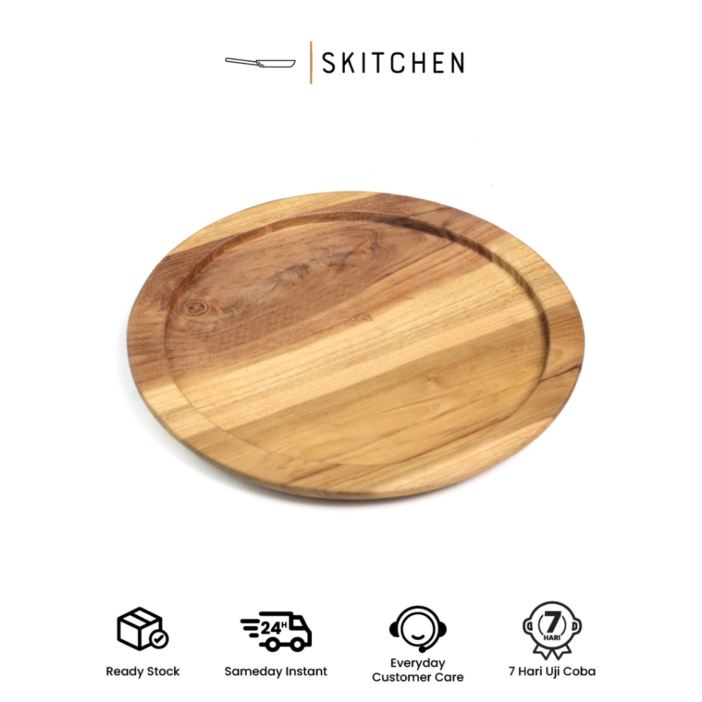 Jual SKITCHEN Teak Wood Round Underliner (21cm) - Tatakan Cast Iron ...
