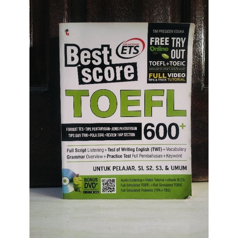 Jual BEST SCORE TOEFL 600+ UNTUK PELAJARAN S1, S2, S3 & UMUM | Shopee ...