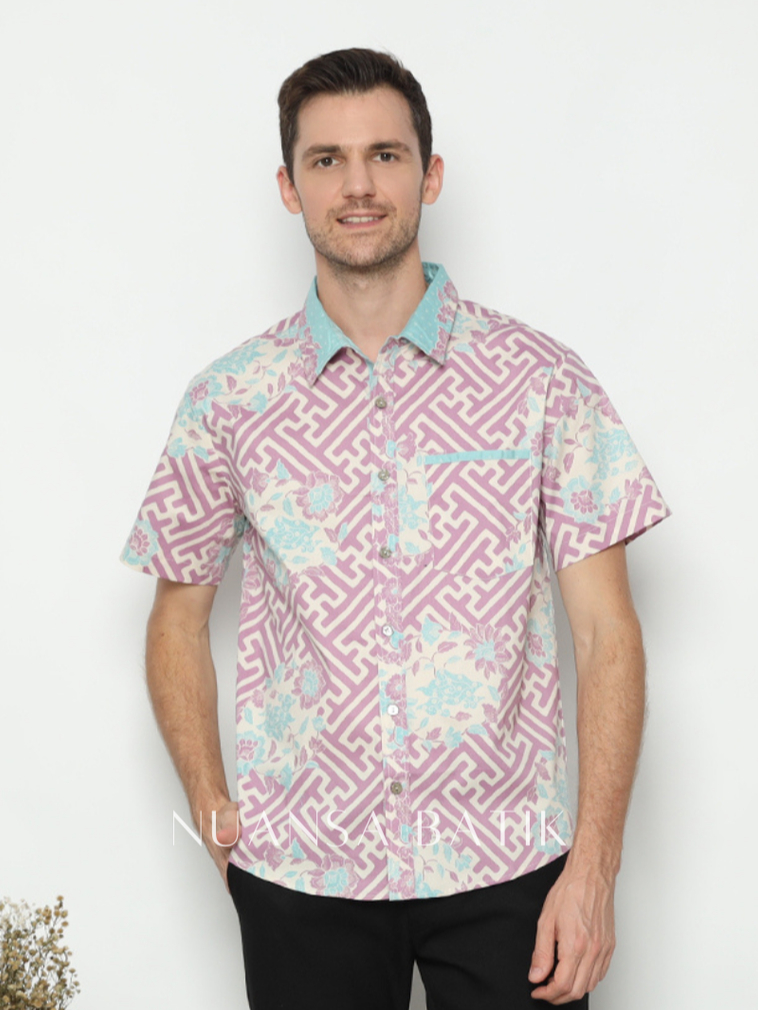 Jual Nuansa Batik Hem Batik Pria Lengan Pendek Bahan Katun Stretch ...