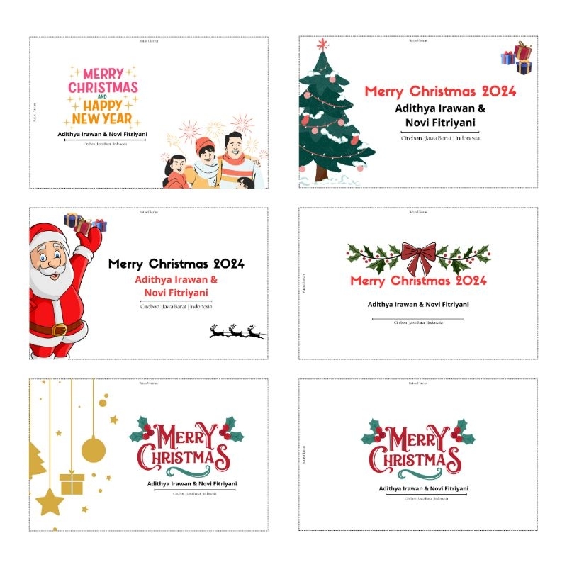 Jual Amplop Natal Mery dan Tahun Baru Christmas Desain Unik Lucu Custom ...