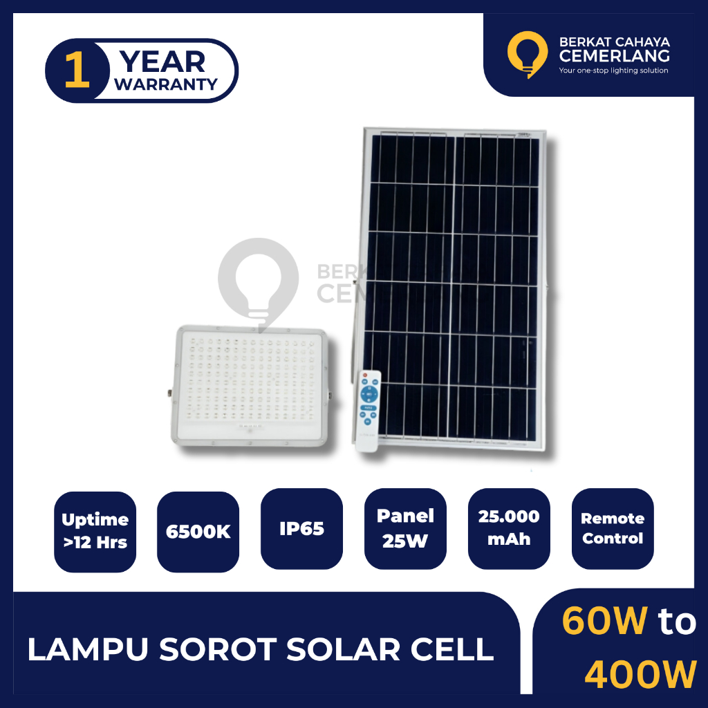 Jual Lampu Sorot LED Solar Cell 60W 100W 200W 300W 400W Outdoor ...