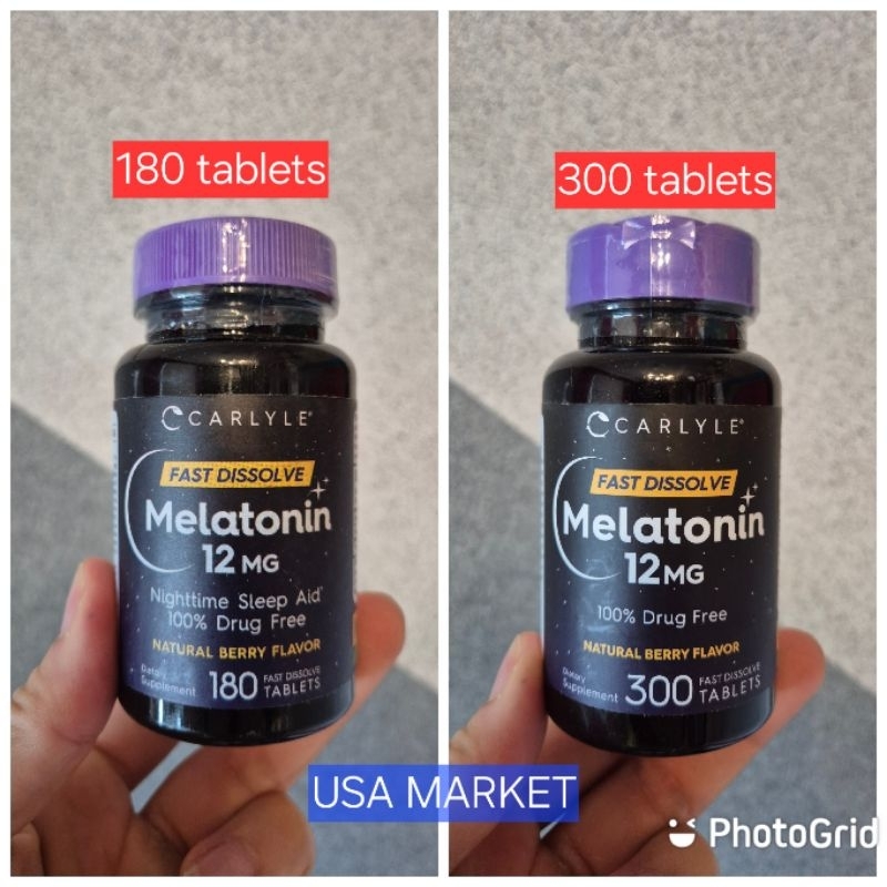 Jual Carlyle Melatonin Fast Dissolve 12 MG 180 tablet - 300 Tablet ...