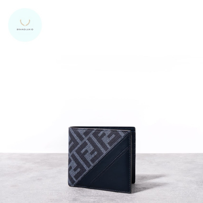 Jual Fendi FF logo diagonal bifold wallet Blue | Shopee Indonesia