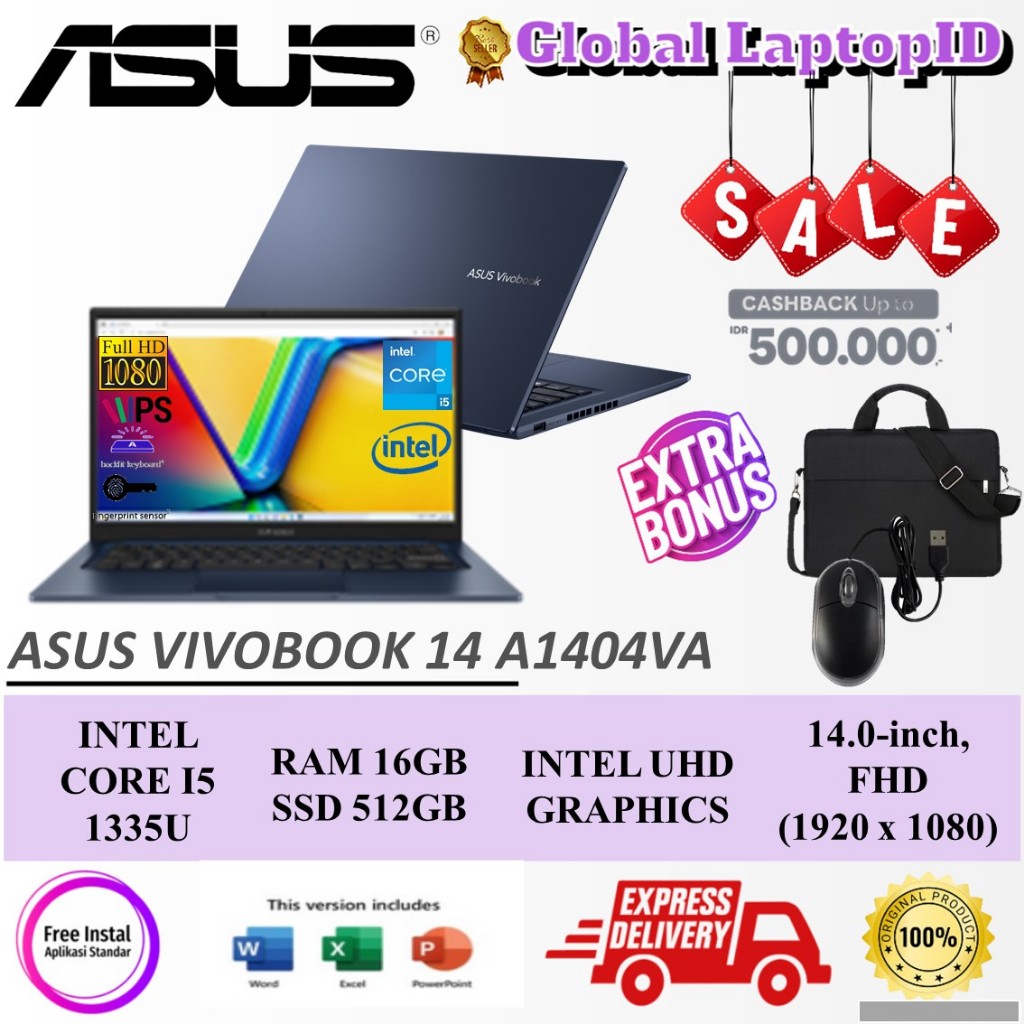 Jual RESMI Laptop ASUS Vivobook 14 A1404VA VIPS551 Intel Core i5 1335U ...