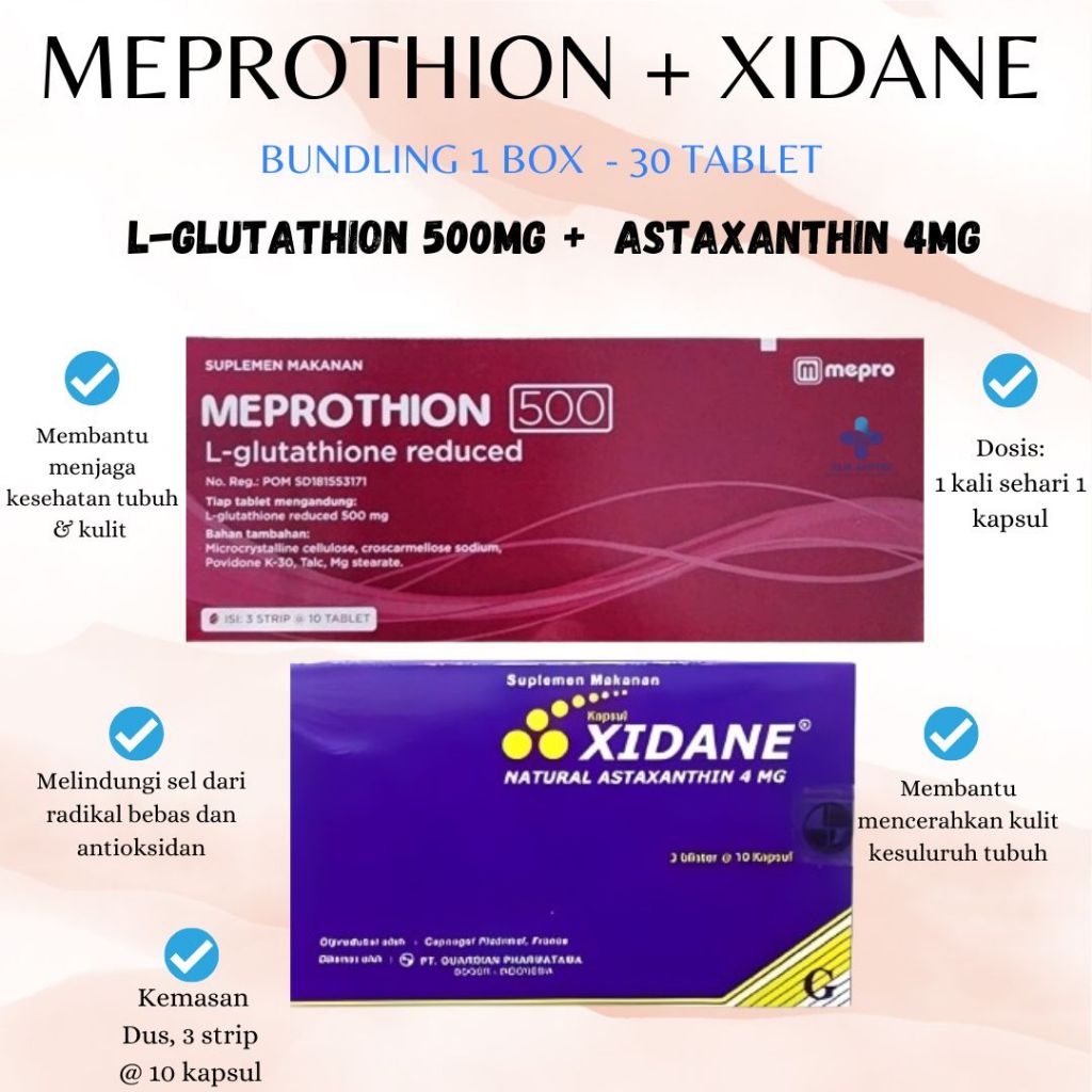 Jual Bundling 1Box Meprothion lglutathion 500mg + 1 box Xidane ...