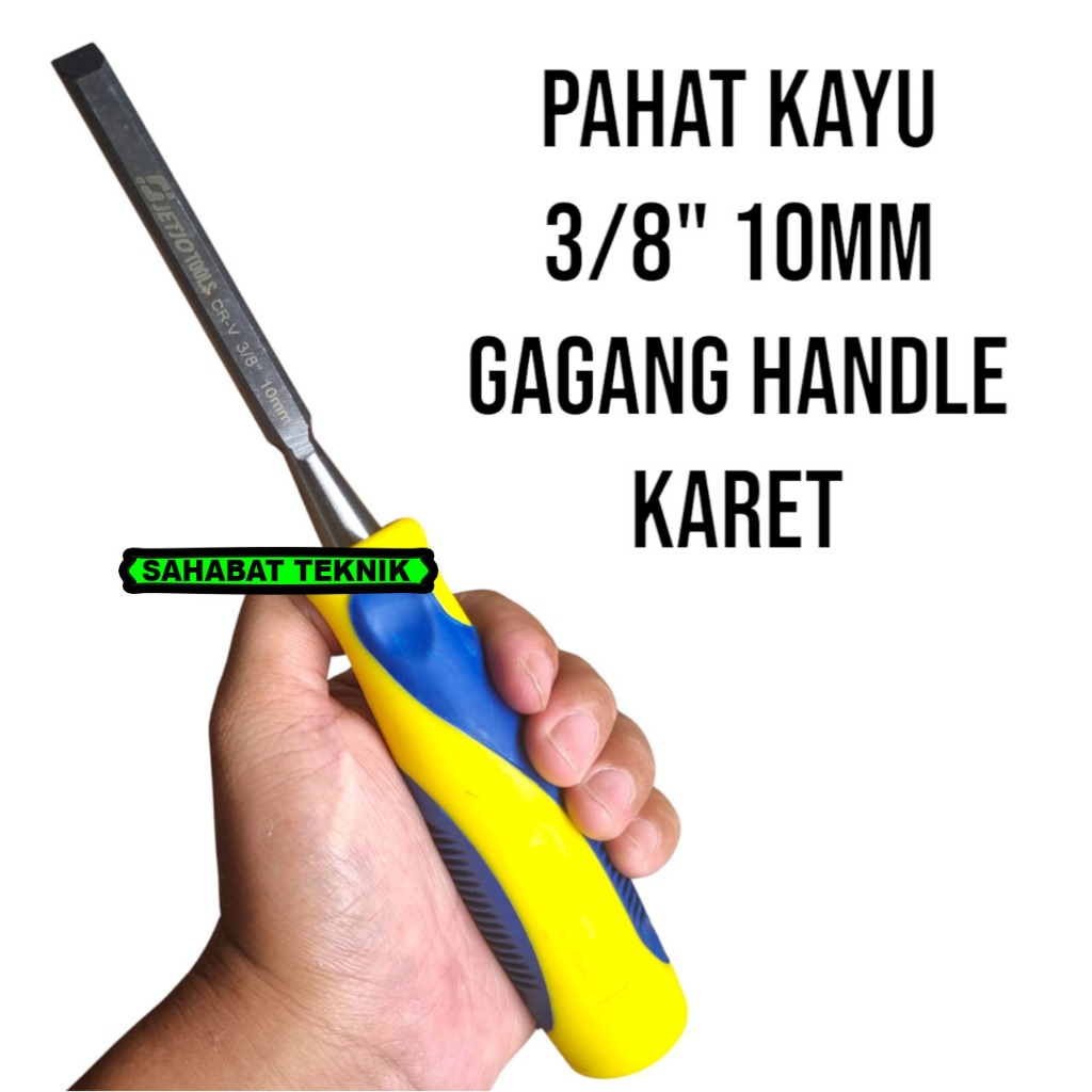 Jual JETJO Pahat Kayu 3/8'' 10mm Gagang Handle Karet / Tatal Pahat Kayu ...