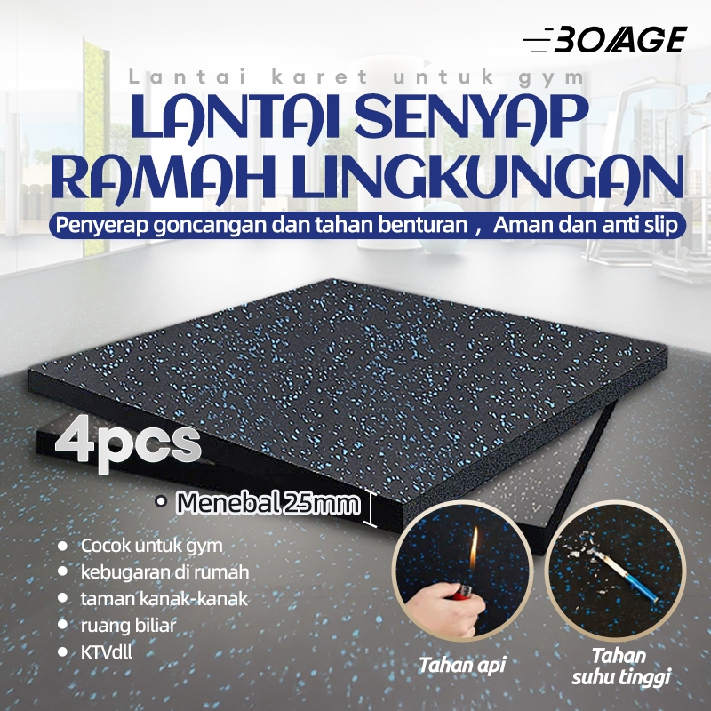 Jual 4PCS 50*50*2.5CM karpet karet gym/Alas Gym/Matras Gym Puzzle ...