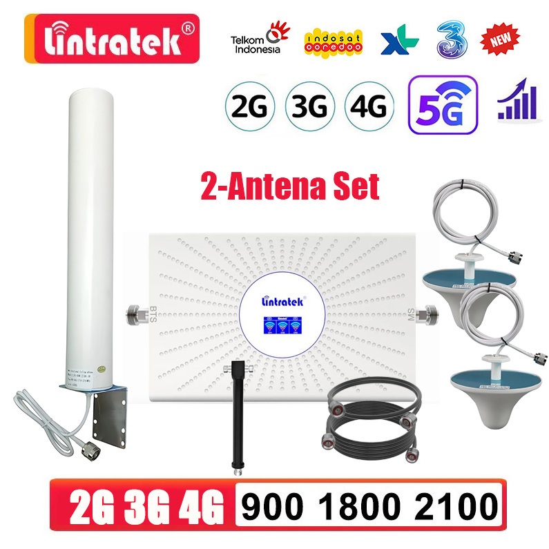 Jual Lintratek tri band Modem 4G Penguat seluler 900 1800 2100MHz ALC AGC Penguat Sinyal HP ...