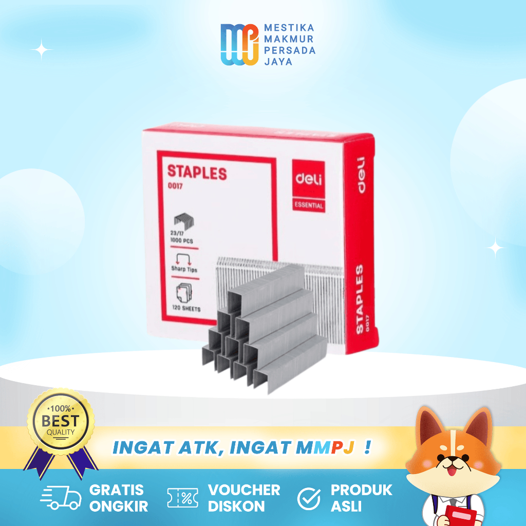 Jual Deli Isi Staples Besar 23/17 Anti Karat Ujung Runcing | Shopee ...