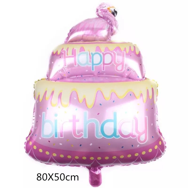 Jual balon foil tart flamingo angsa pink bebek kue cake jumbo besar ...