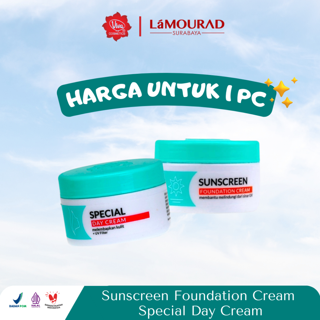 Jual VIVA SUNSCREEN FOUNDATION CREAM I VIVA SPESCIAL DAY CREAM BPOM ...
