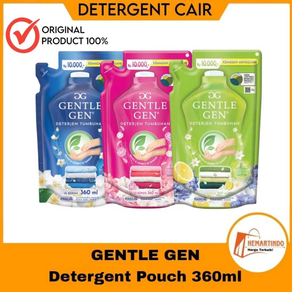 Jual Gentle Gen Deterjen Cair Tumbuhan Pouch 360 ml Mingguan | Shopee ...