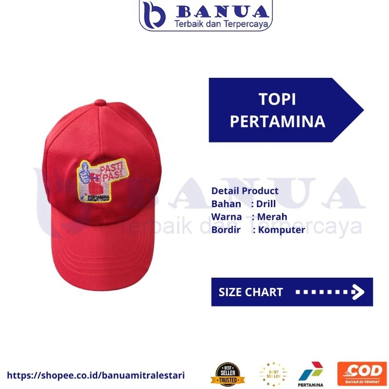 Jual Topi SPBU | Topi Pertamina | Topi Merah | Topi Kerja Pertamina ...