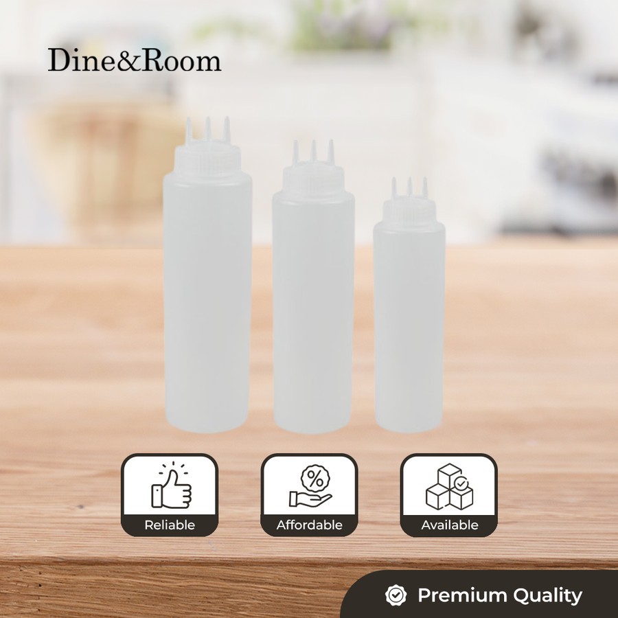 Jual Triple Squeeze Bottle 16 Oz, 24 Oz, 32 Oz / Botol Saus 3 Lubang ...