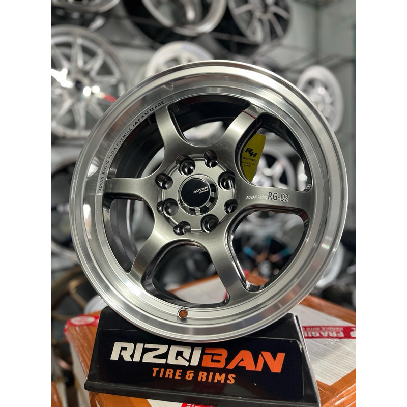 Jual velg advan rg d2 r15 hyper black lip polish lebar 6,5 et42 kondisi baru | Shopee Indonesia