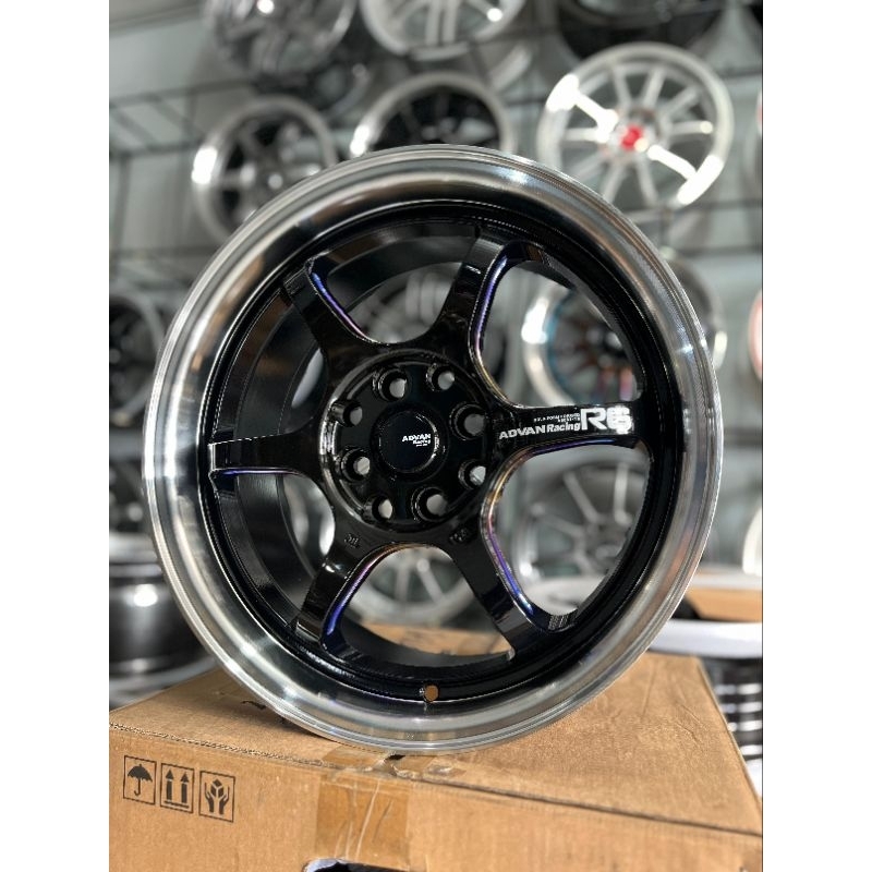 Jual velg advan R6 r16 black rainbow lebar 7 kondisi baru | Shopee ...