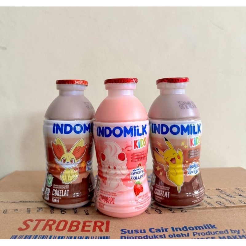 Jual INDOMILK Susu Cair Rasa Cokelat stoberi dan Melon 190 ml | Shopee Indonesia