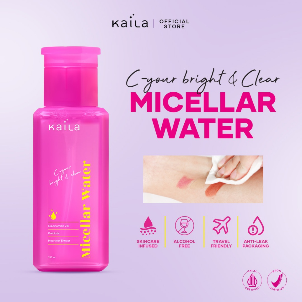 Jual Kaila C-Your Bright & Clear Micellar Water 150ml Pembersih Wajah Mencerahkan | Brightening ...