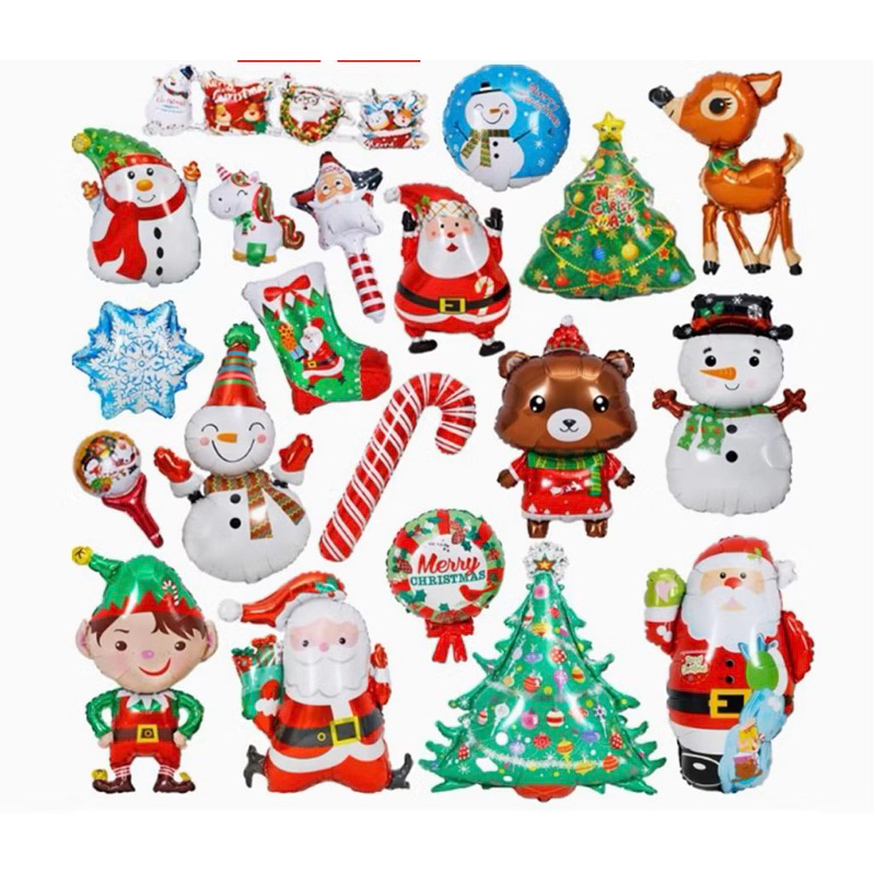 Jual [MINI] Balon Foil Karakter Natal Hiasan Natal Balon Merry ...