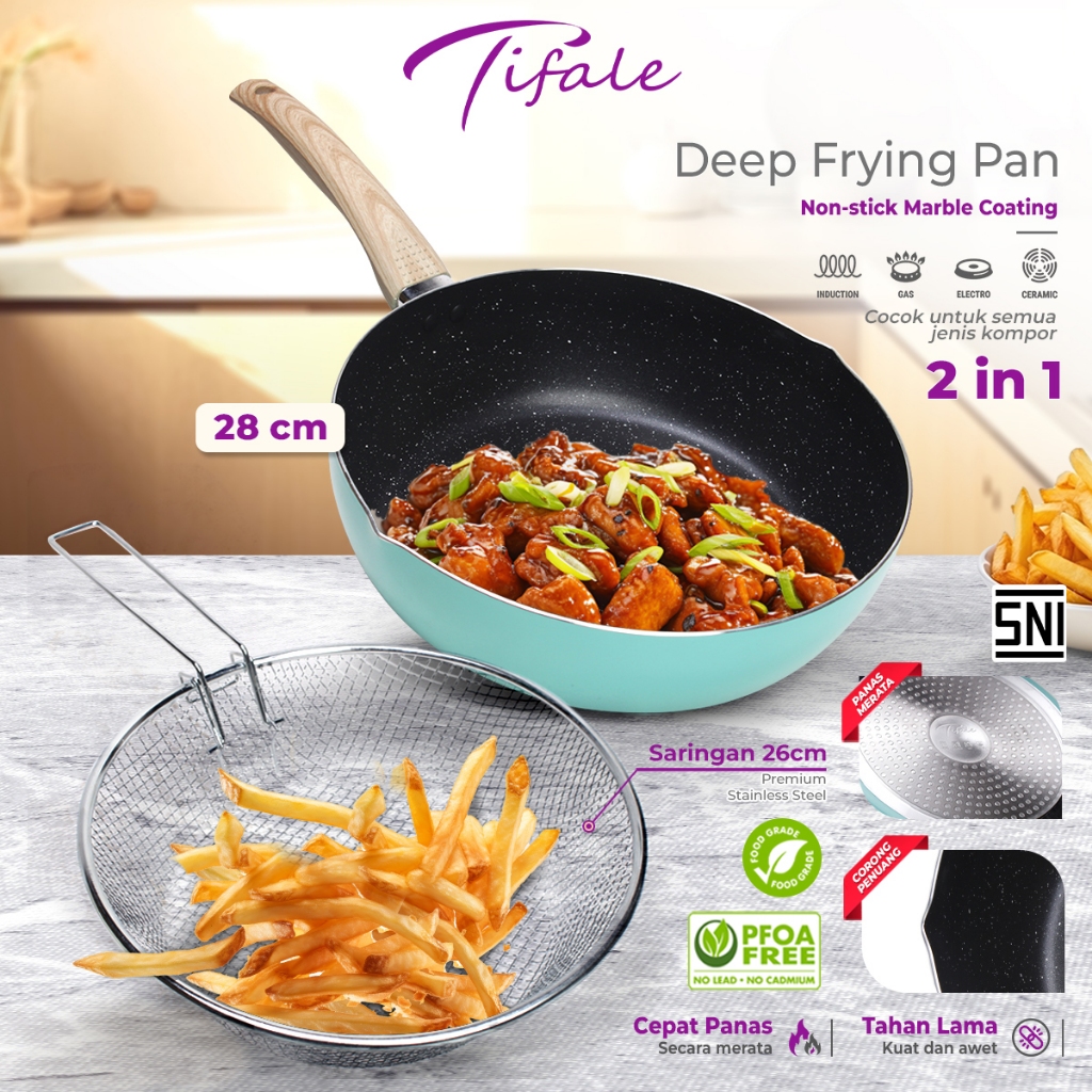 Jual Tifale by ABS Deep Fry Pan 28CM Frypan Peralatan Masak Penggorengan Anti Lengket | Shopee ...