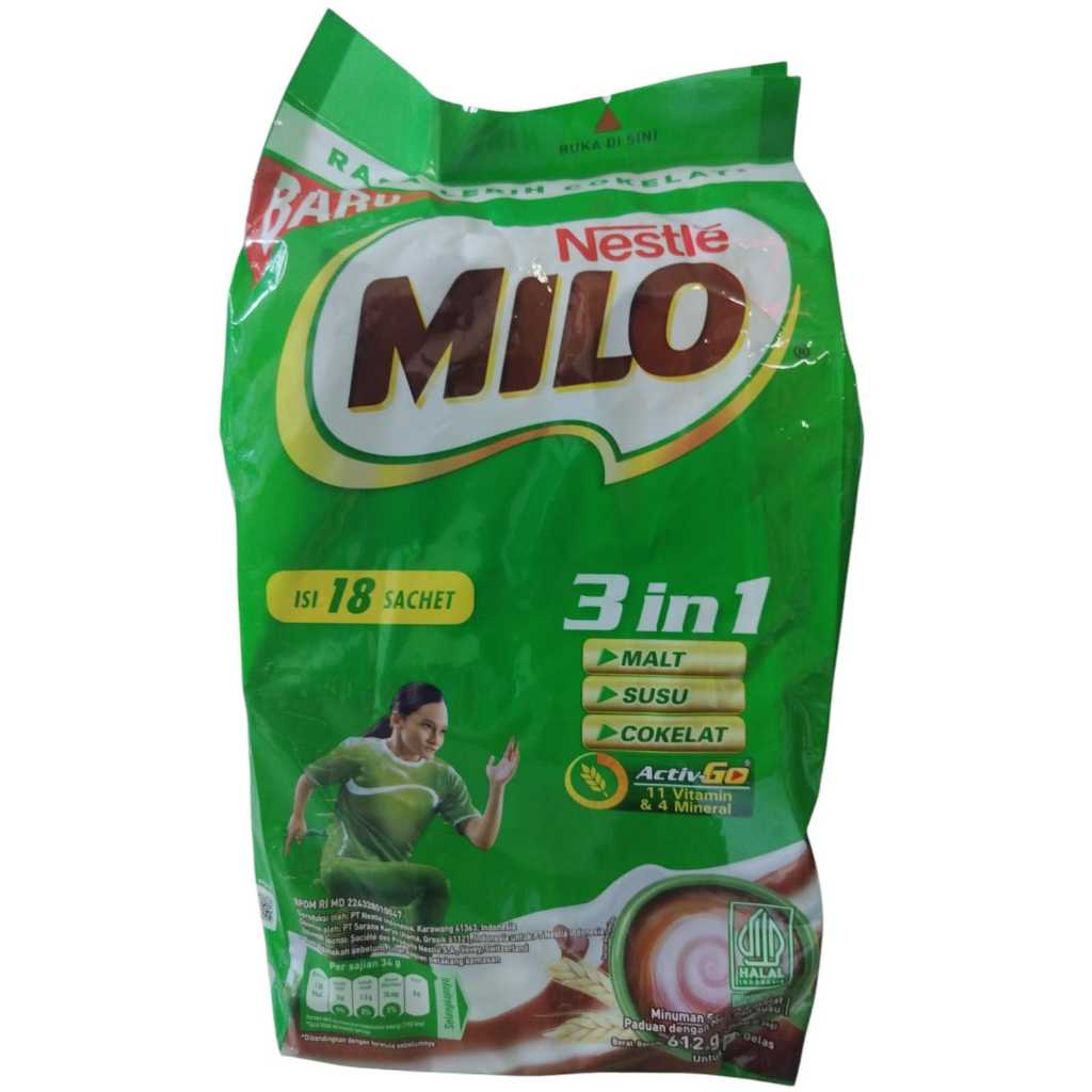 Jual Milo 3 in 1 612gr BAG(18 Sachet) | Shopee Indonesia
