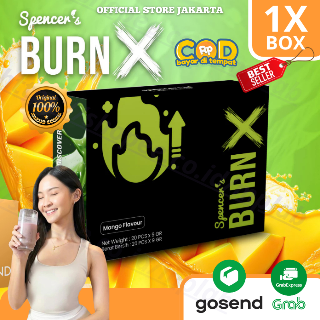Jual Spencer Burn X Minuman Pembakar Lemak dan Kalori cocok Untuk Diet BPOM Halal RASA MANGGO ...