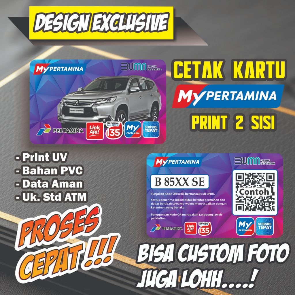 Jual KARTU MY PERTAMINA BAHAN PVC CARD CUSTOM PRINT UV | Shopee Indonesia