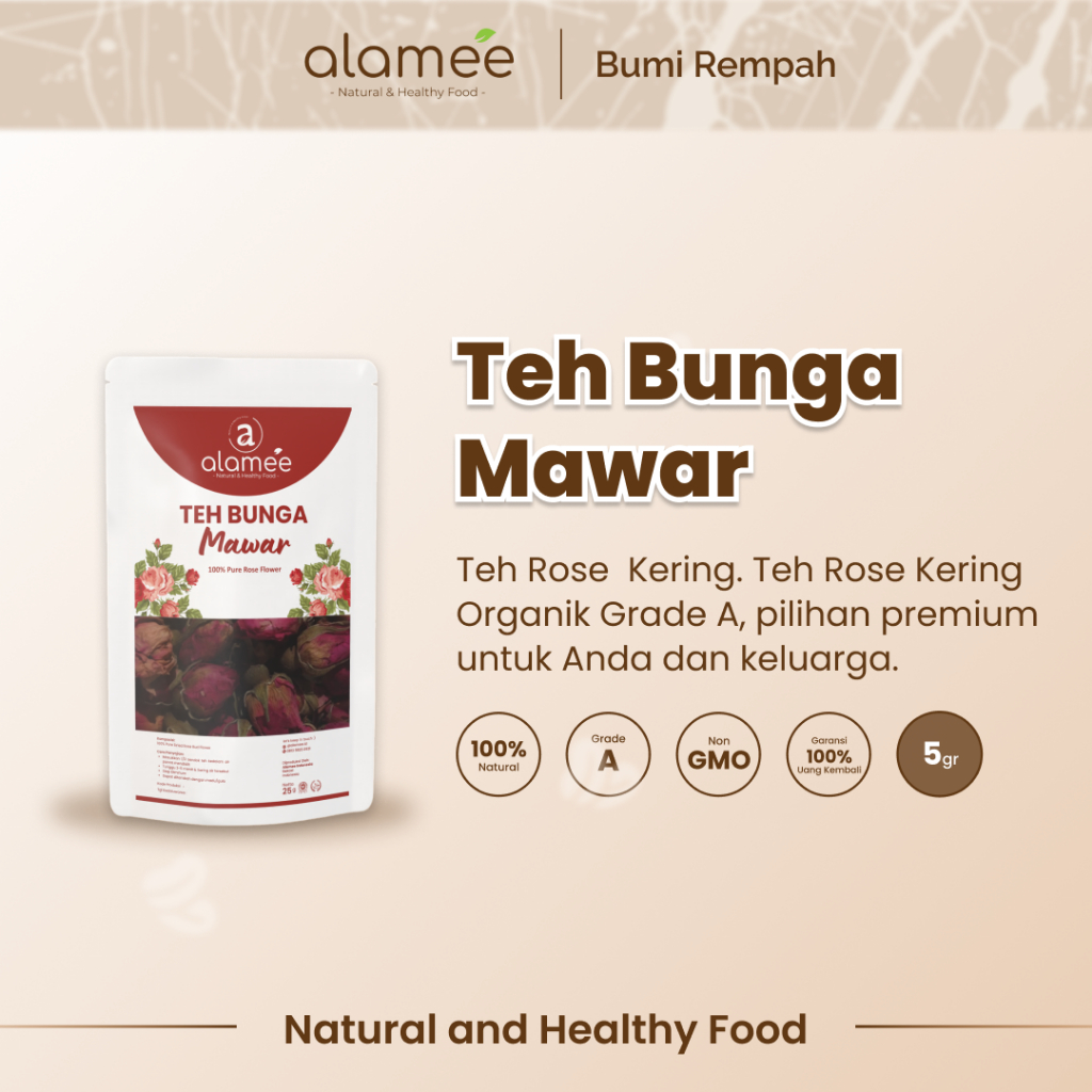 Jual Teh Bunga Mawar Rose Flower Kemasan Toples Flower Tea Organik ...